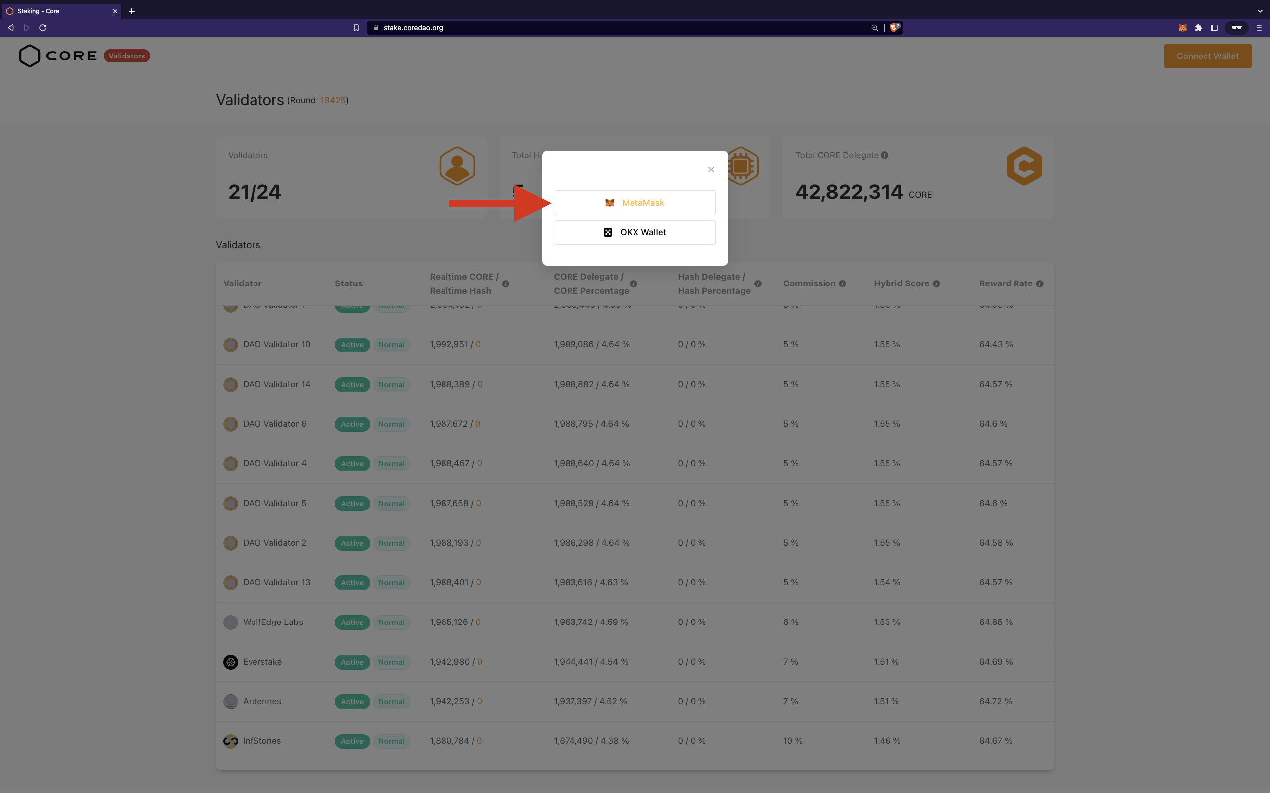 How to Stake CORE Using MetaMask Wallet | Everstake Blog