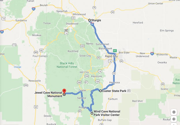 A Week of Sturgis Motorcycle Ride Maps: Day 4