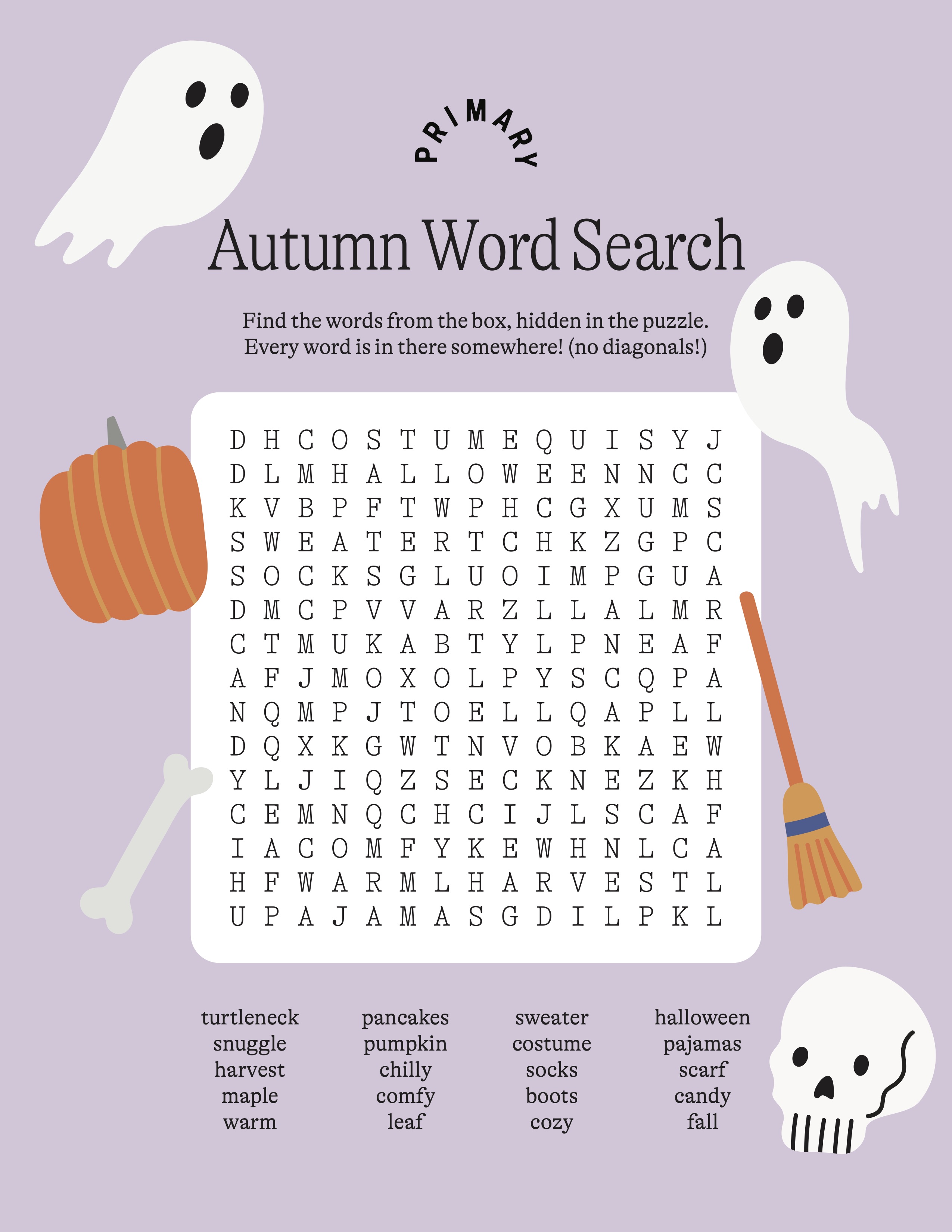 Fun Fall Themed Word Search Game For Kids Free Printable A Blog By