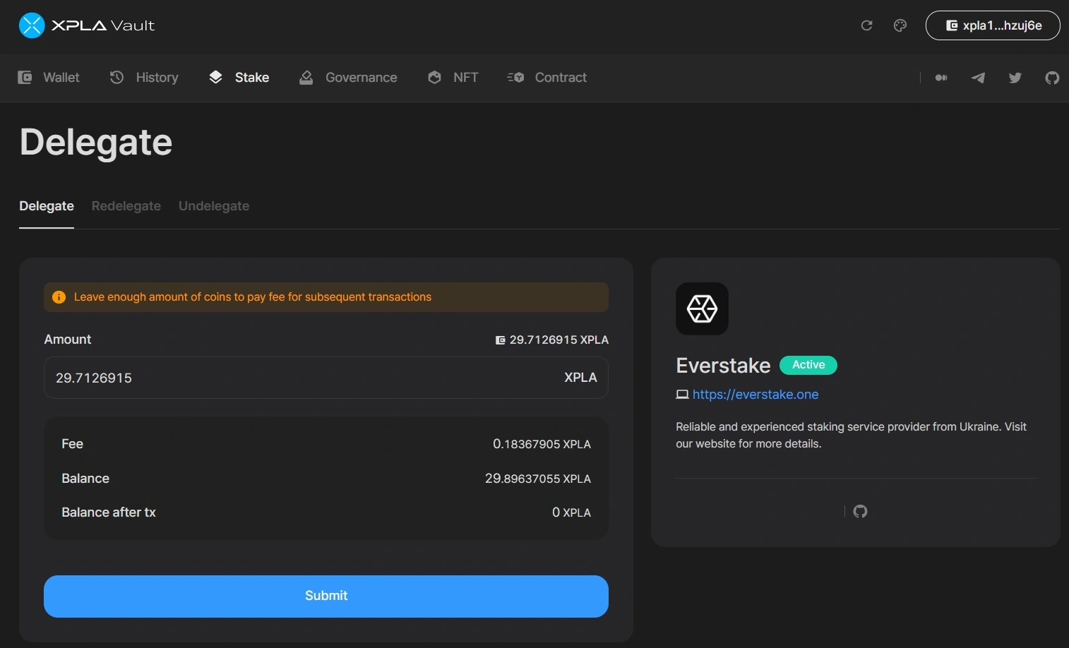 How to Stake XPLA via the XPLA Vault Wallet | Everstake Blog