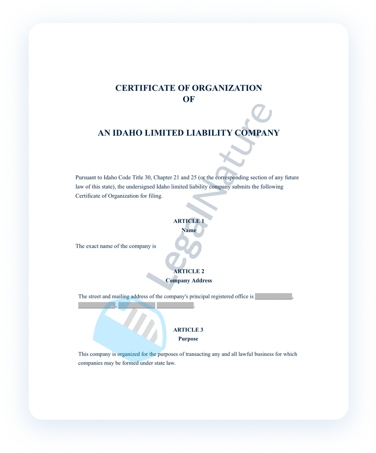 Certificate of Formation for LLC | Create & Print | LegalNature