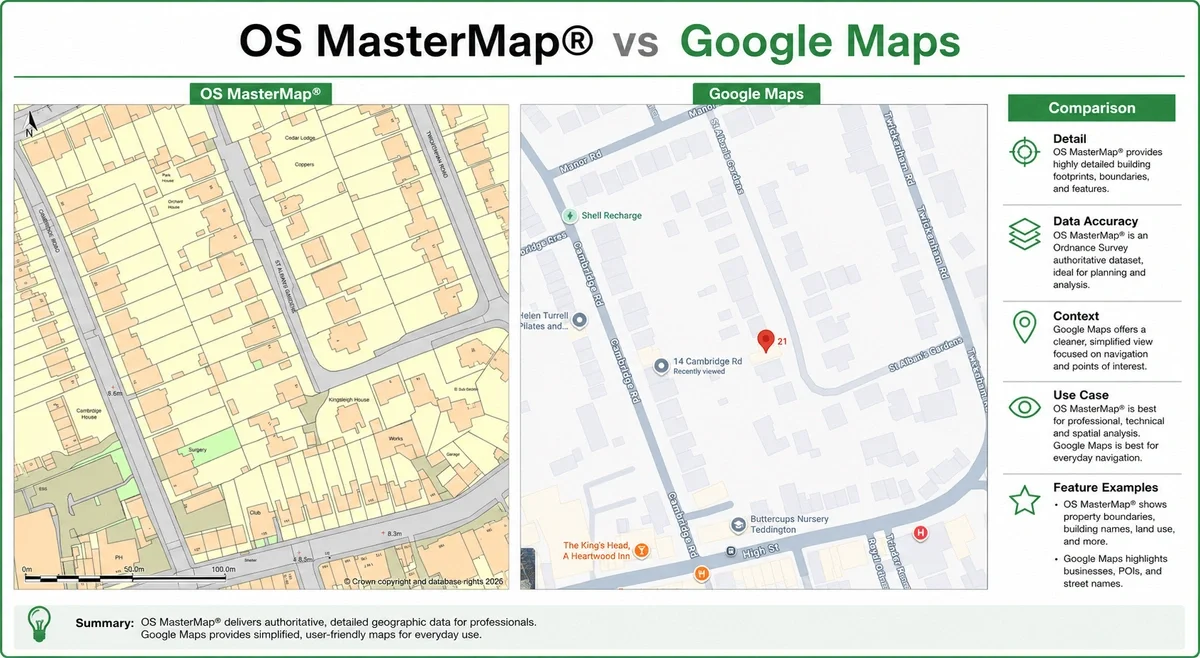 OS MasterMap® vs Google Maps Accuracy