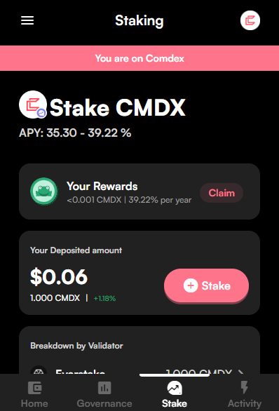 How to Stake Comdex ($CMDX) Using the Leap Wallet | Everstake Blog