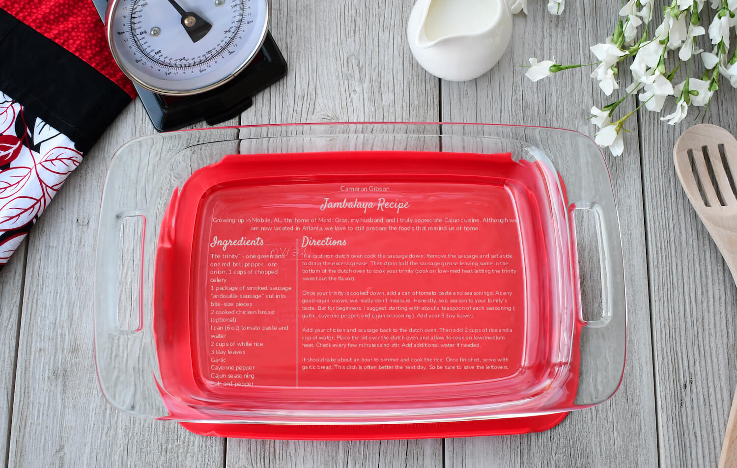 Personalized Engraved Pyrex Baking Dish