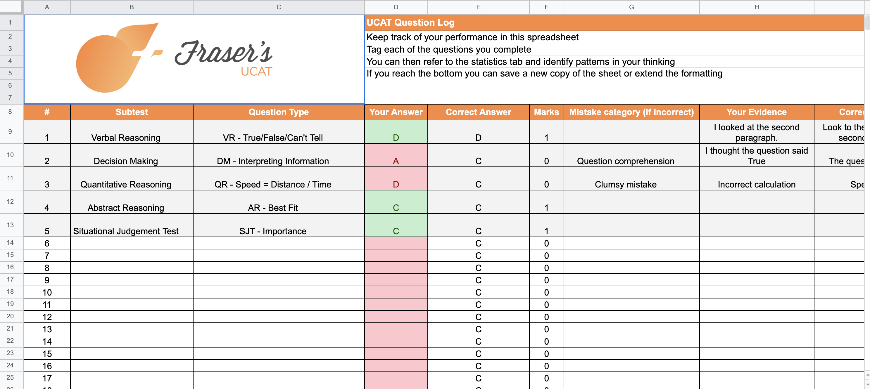 UCAT Question Log | UCAT practice like never before!