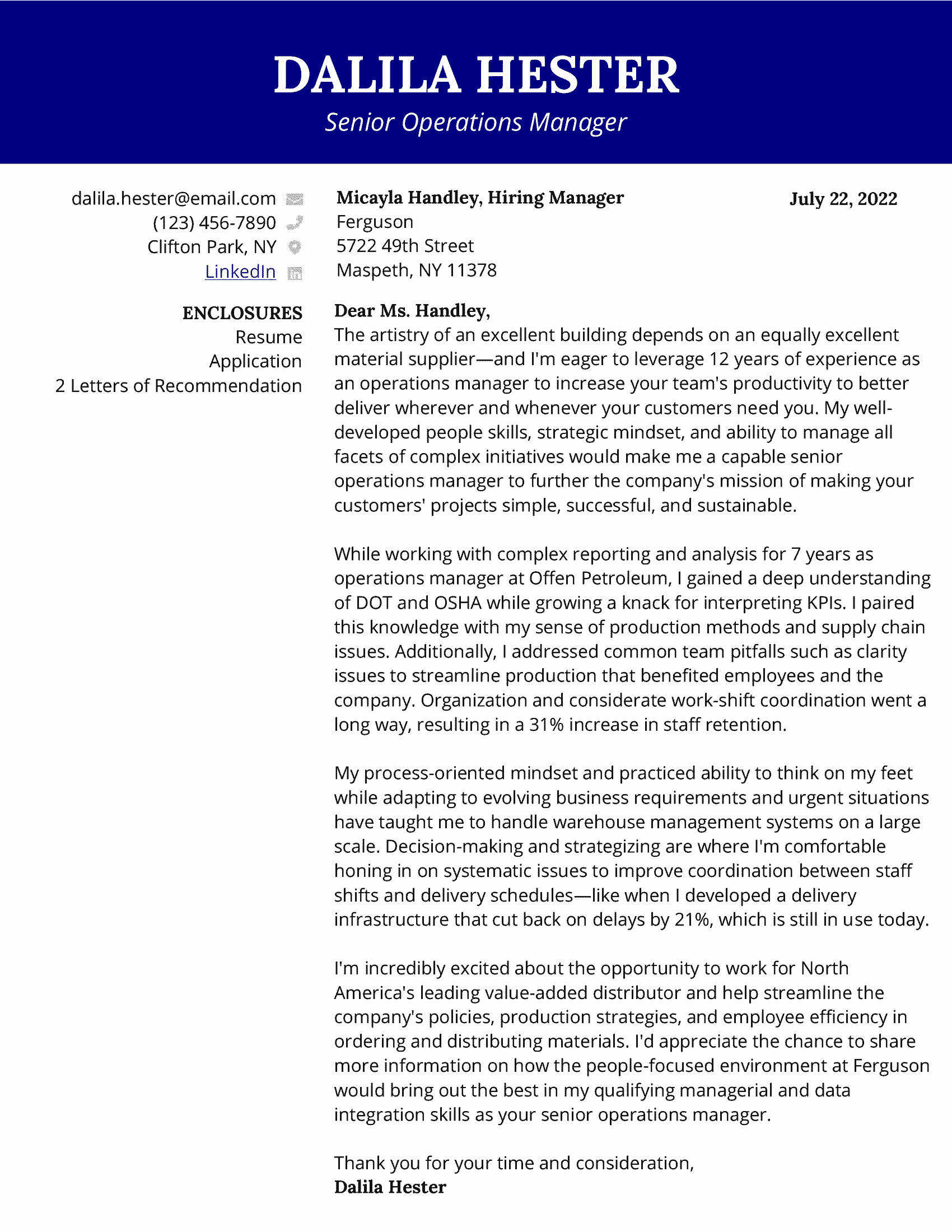 3 Operations Manager Cover Letter Samples, Tips (2022)