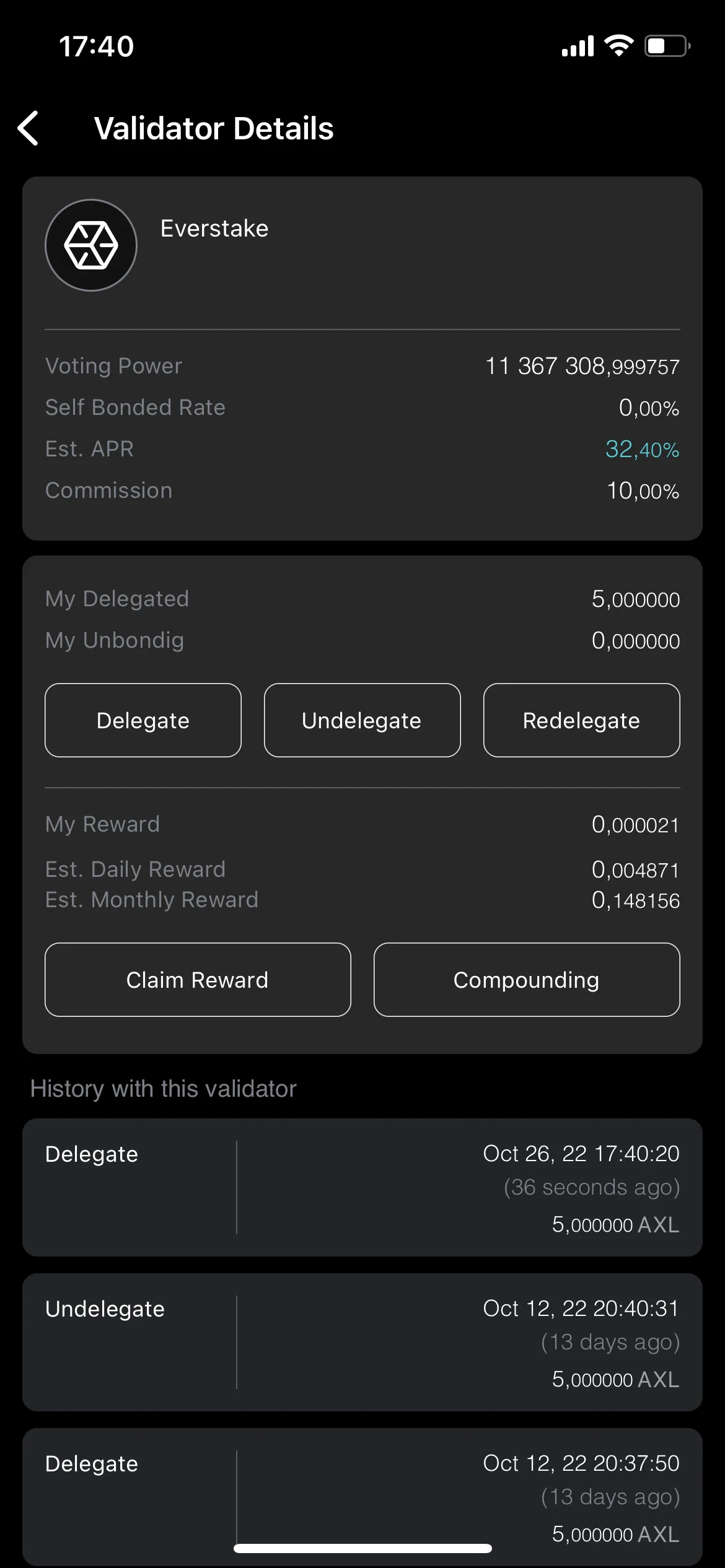 How to Stake Axelar (AXL) with Cosmostation Mobile Wallet | Everstake Blog