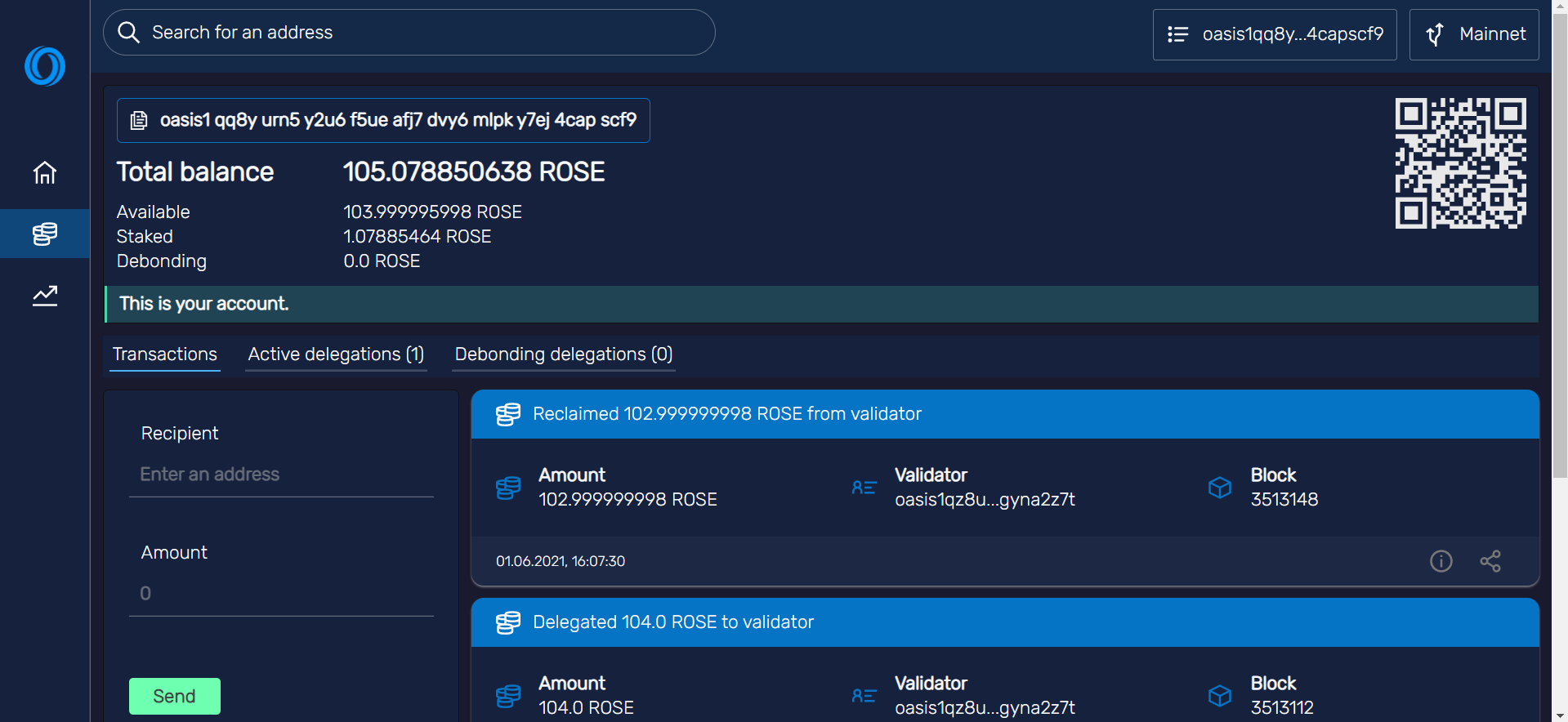How to stake ROSE (Oasis Network) via official Oasis Wallets (Web and ...