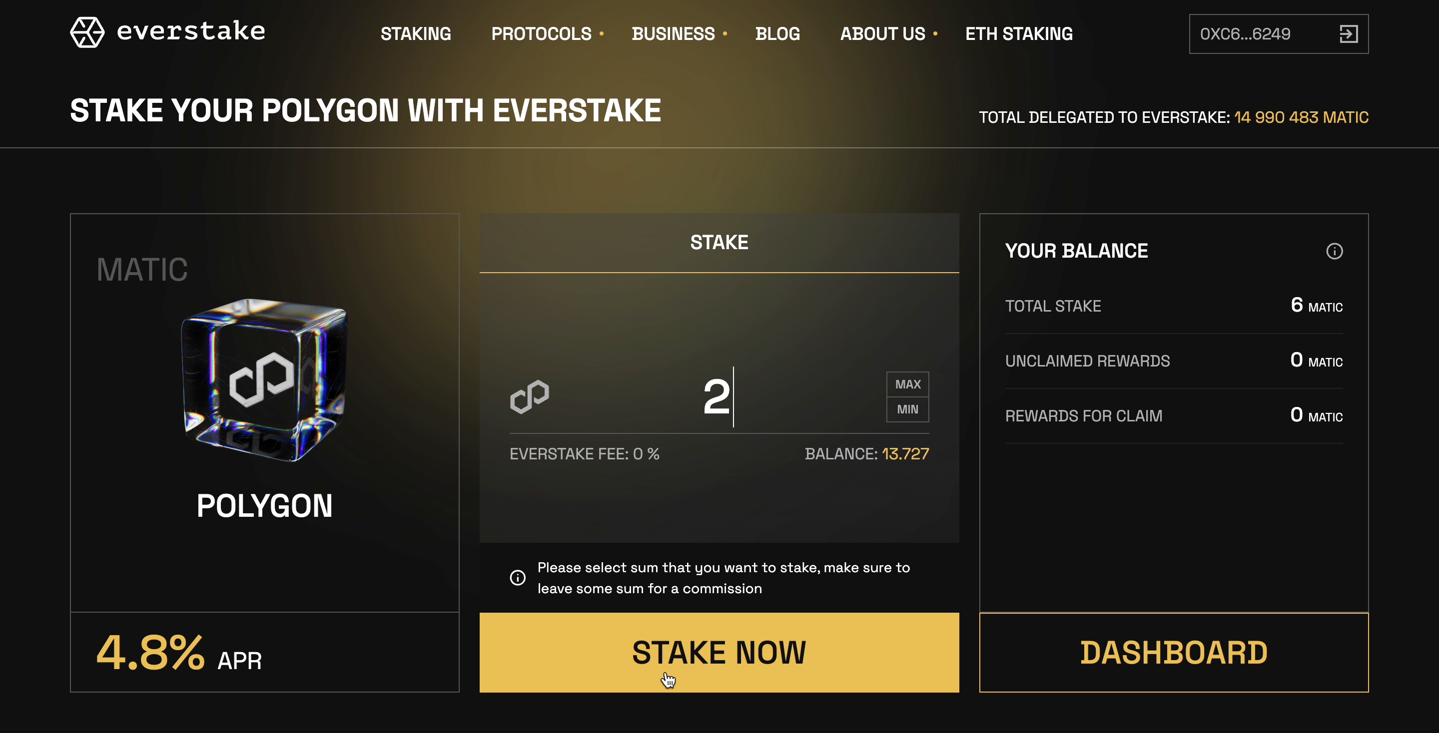 Blog | How to Stake MATIC on Everstake Website
