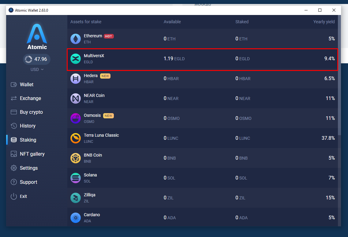 Blog | How to Stake MultiversX EGLD via Atomic Desktop Wallet