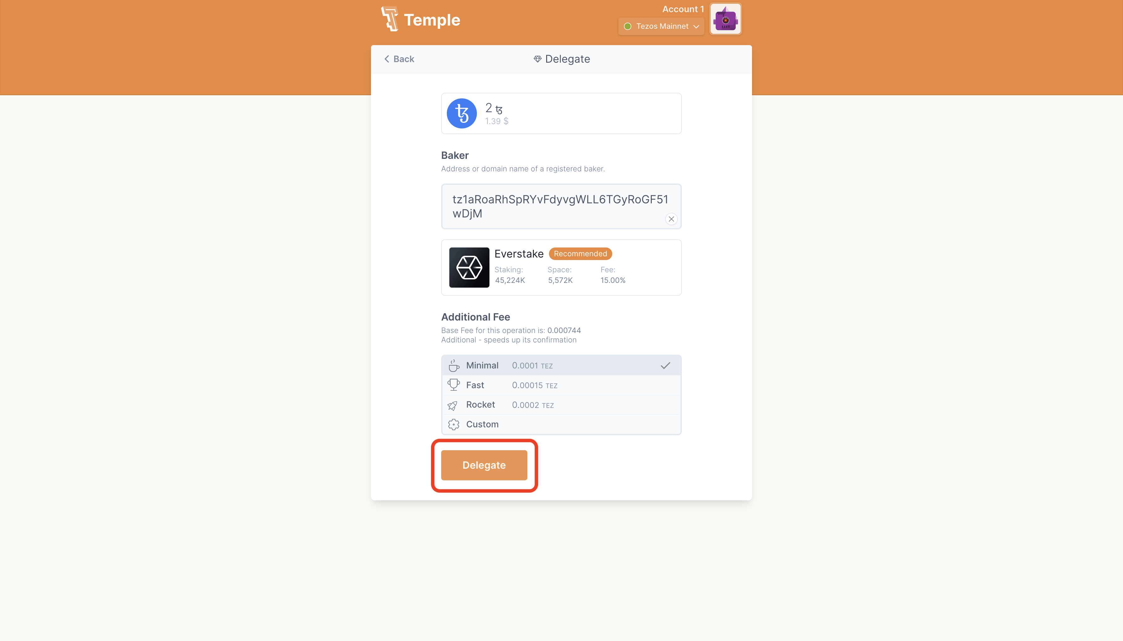 How to stake Tezos (XTZ) using Temple Wallet | Everstake Blog