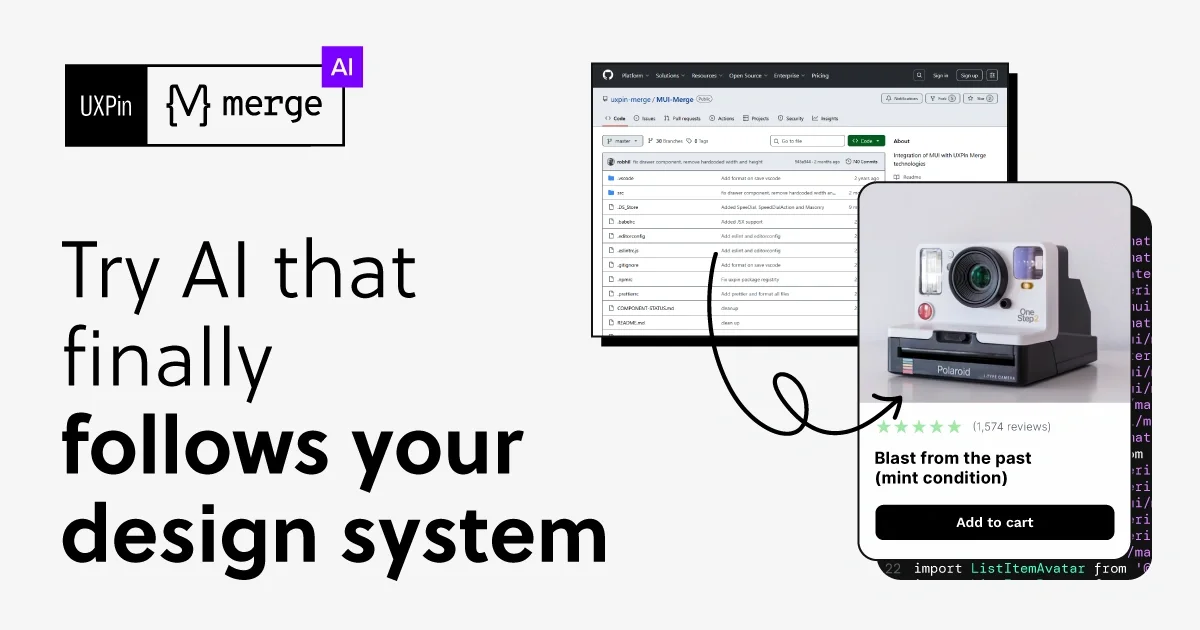 UXPin Merge AI | AI-Powered UI Builder That Follows Your Design System