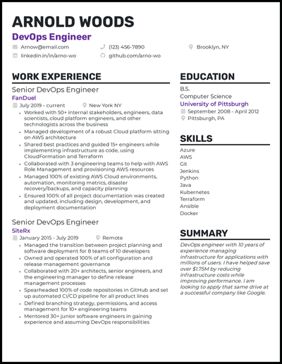 5 DevOps Resume Samples Built for 2022