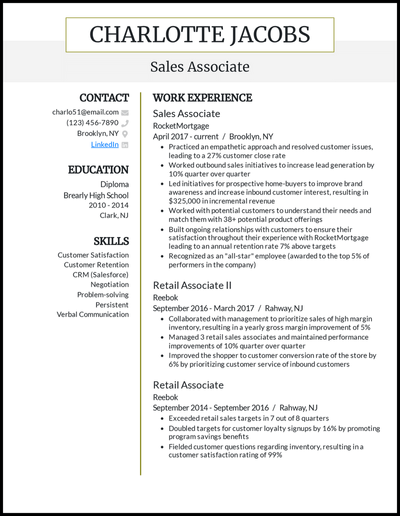 5 Sales Associate Resume Examples for 2022