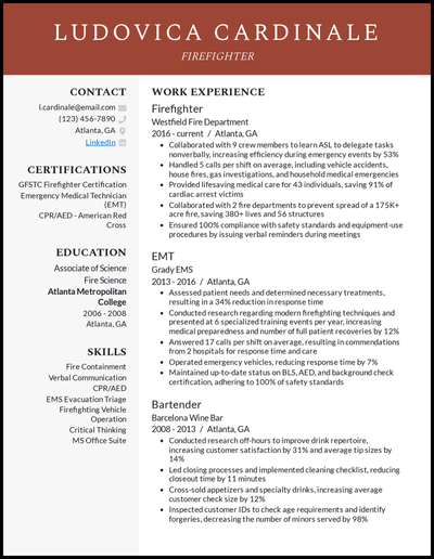 5 Firefighter Resume Examples That Worked in 2022