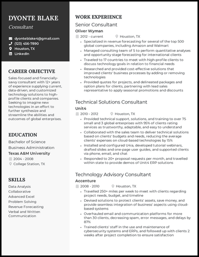 5 Consulting Resume Examples That Worked In 2022