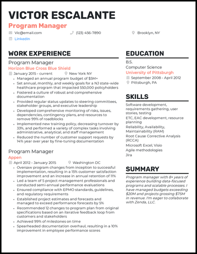 5 Program Manager Resume Samples for 2023