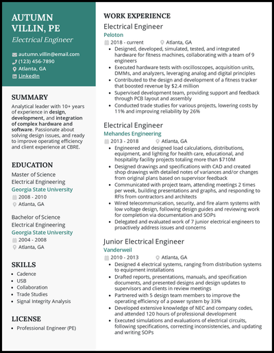 5 Electrical Engineer Resume Examples Built For 2022 5 Electrical Engineer Resume Examples Built For 2022