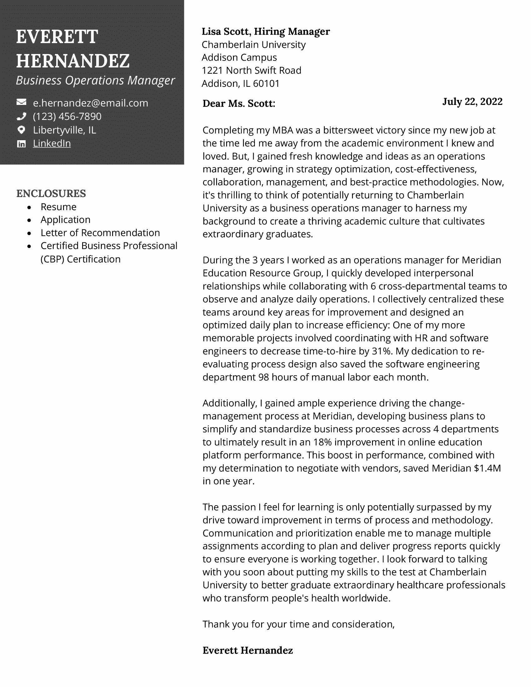 3 Operations Manager Cover Letter Samples, Tips (2022)