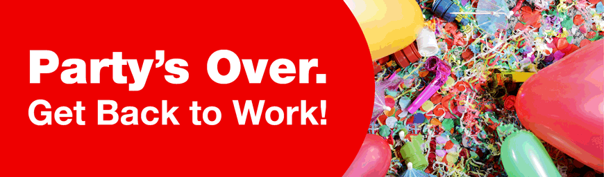 Party's Over. Get Back to Work! - Sonny's Enterprises