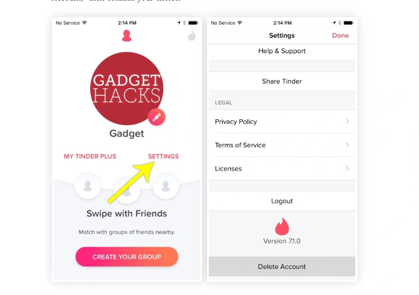 Resetting Tinder Swipes